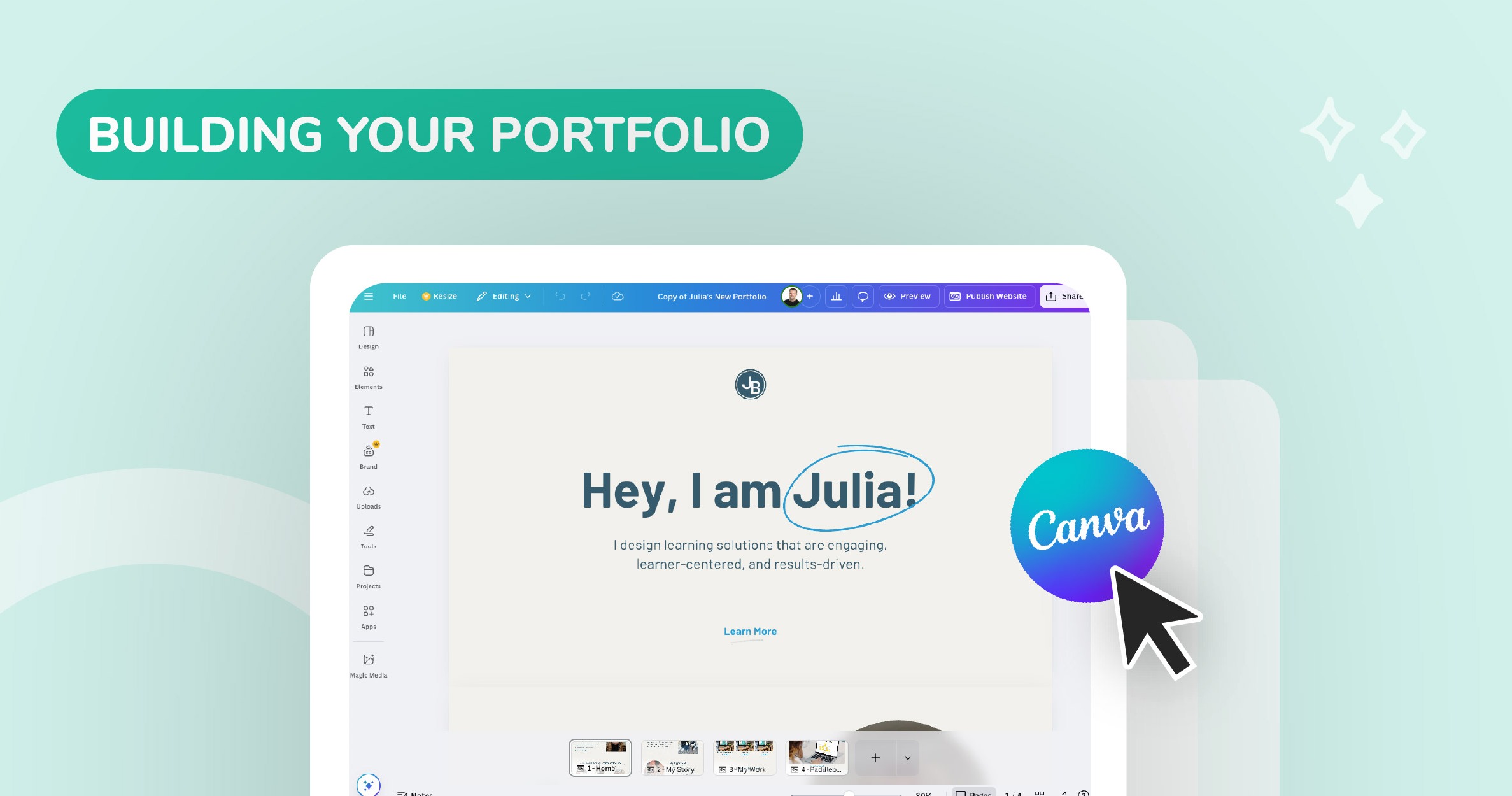 How to Build an Instructional Design Portfolio in Canva (Step-by-Step ...