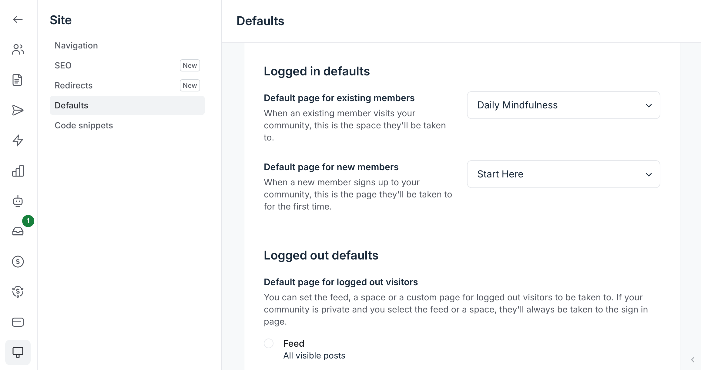 Set default landing pages for your community | Circle Knowledge Base