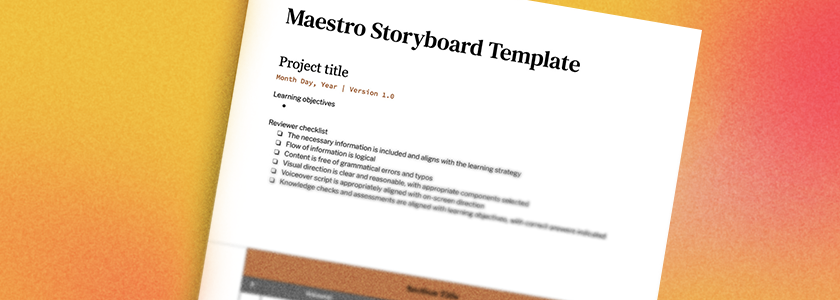The Ultimate eLearning Storyboard Template | Maestro Community
