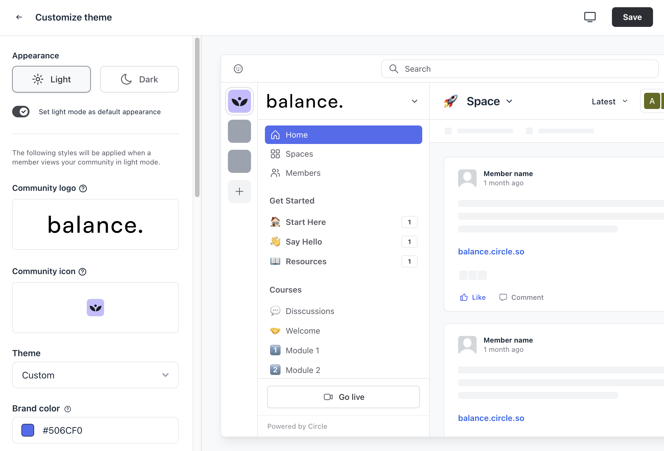 Customize your community theme | Circle Knowledge Base