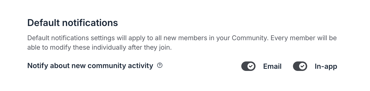 Manage default notification settings for new community members | Circle Knowledge Base