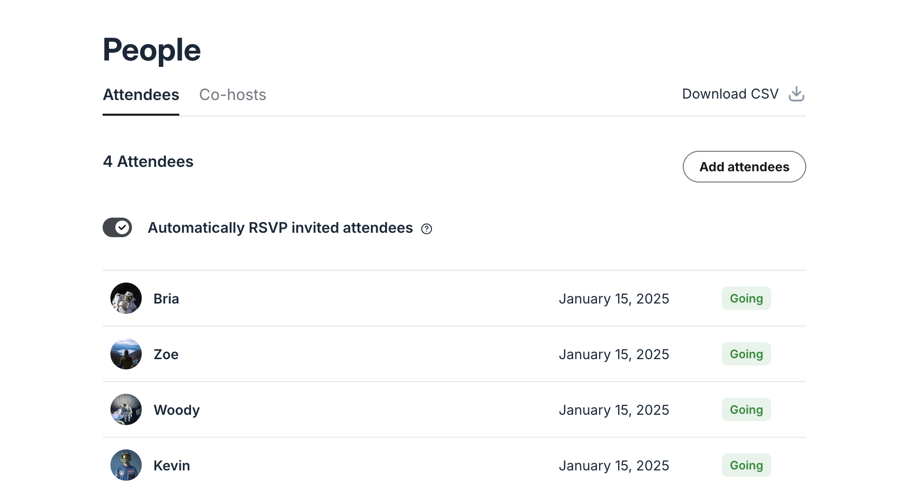 Add or remove attendees from an event | Circle Knowledge Base