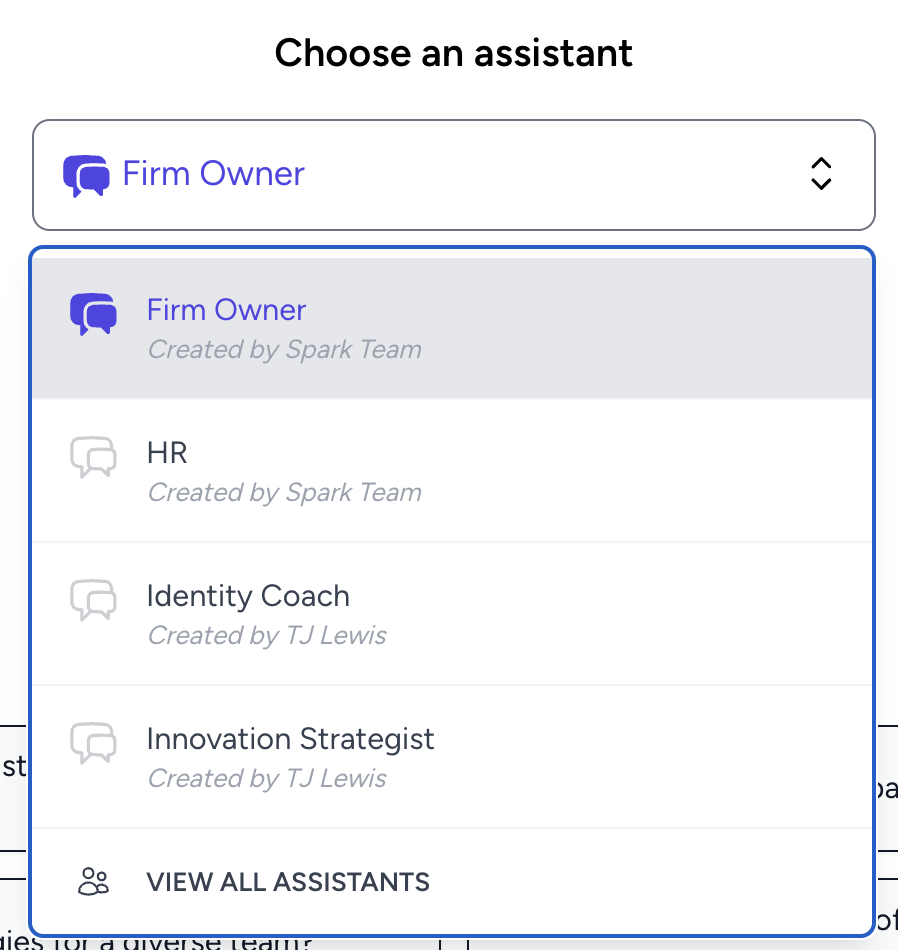 Spark Release: 2024-10-04 Assistants & Chat interface modifications | Spark