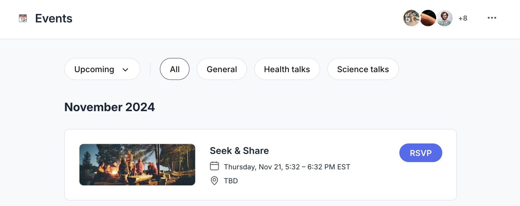 RSVP and attend community events | Circle Knowledge Base