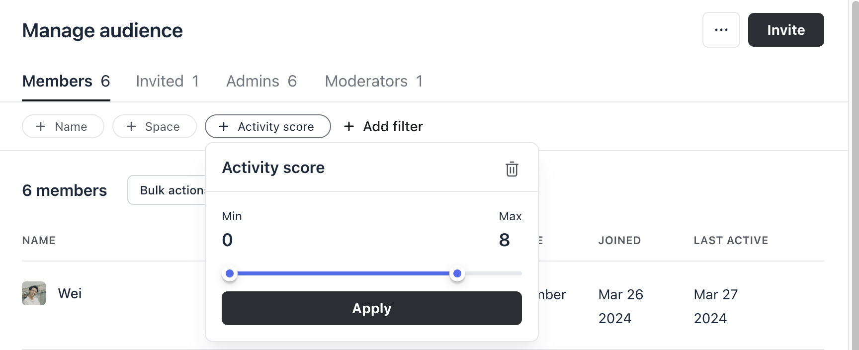Access activity scores | Circle Knowledge Base