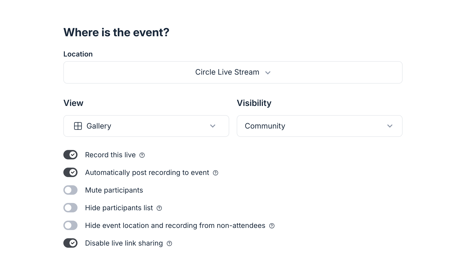 Guide to Circle live events | Circle Knowledge Base